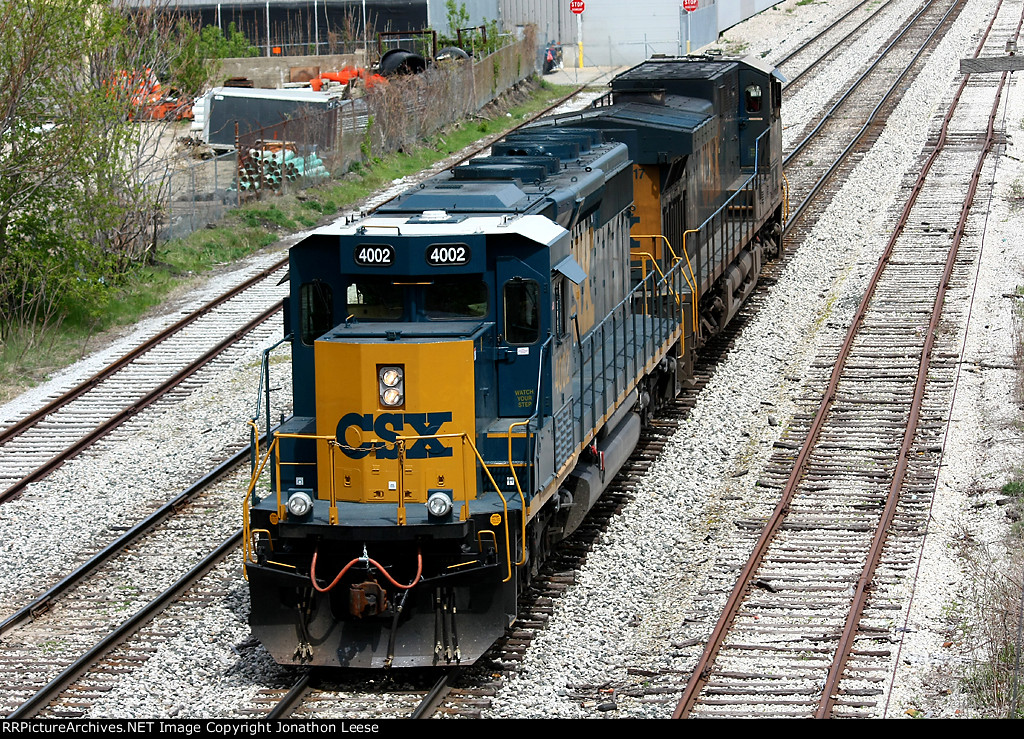 CSX 4002, a new SD40-3 rebuild, trails on K901